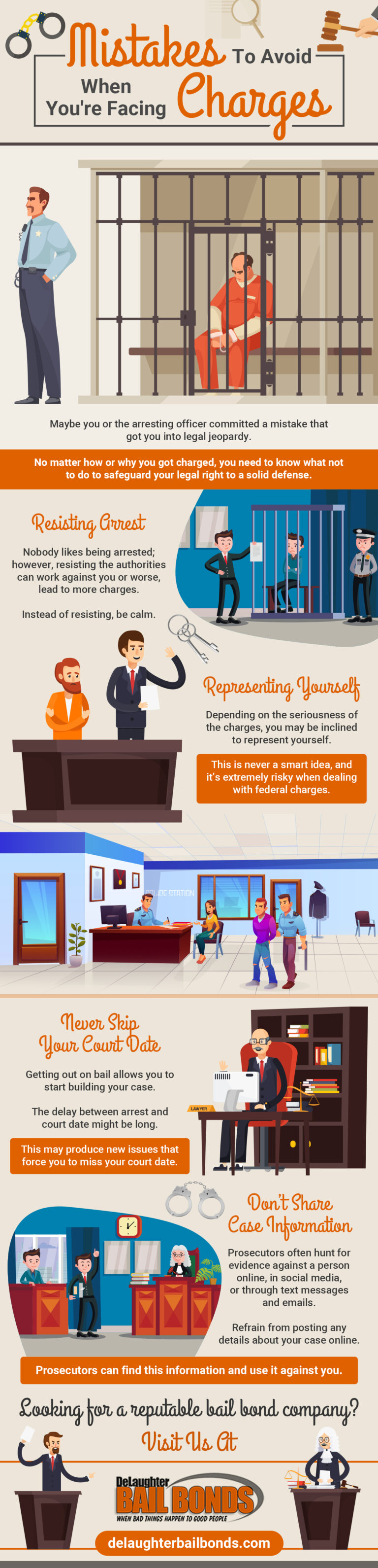 Mistakes To Avoid When Facing Charges - DeLaughter Bail Bonds